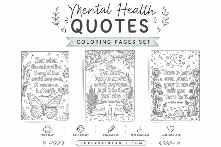 25 Mental Health Quotes Coloring Pages (Free PDF Printable)