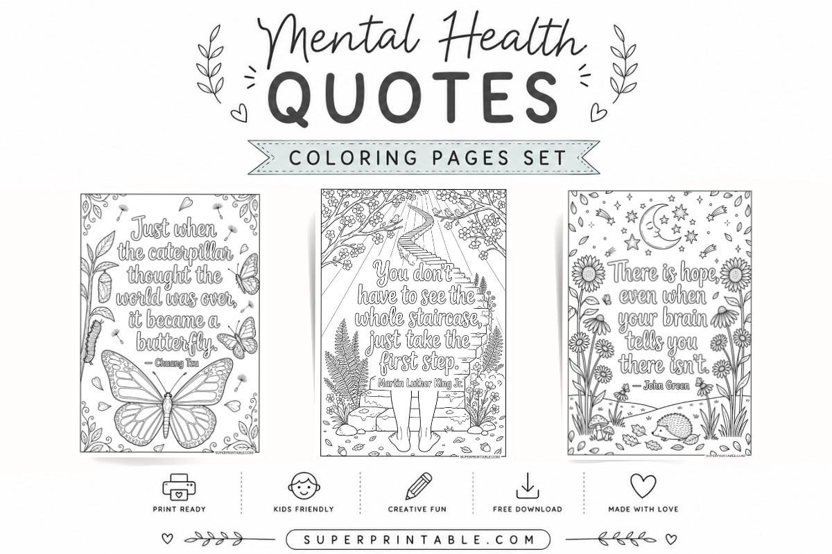 25 Mental Health Quotes Coloring Pages (Free PDF Printable)