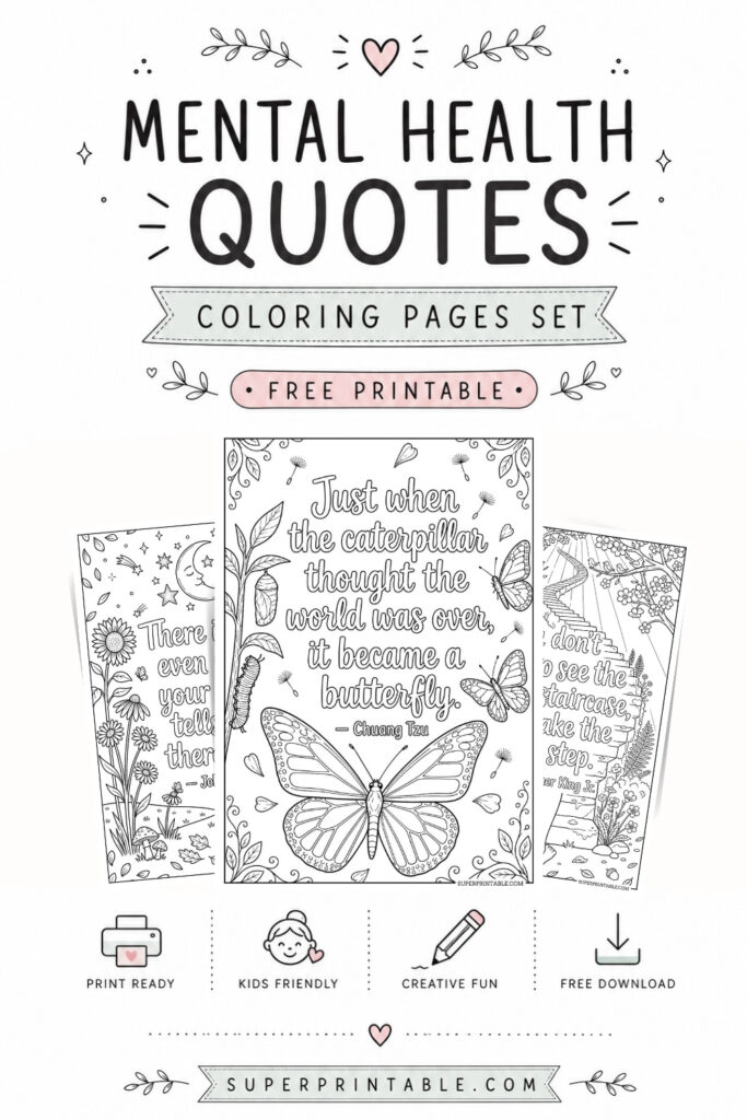 25 Mental Health Quotes Coloring Pages (Free PDF Printable)