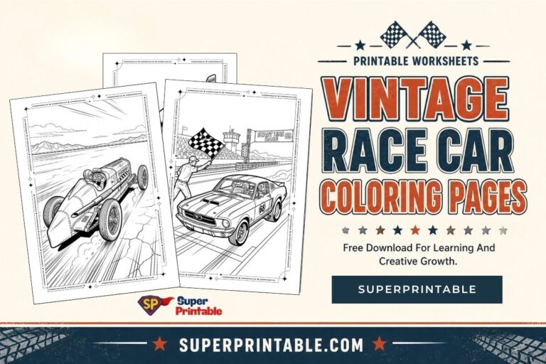 25+ Vintage Race Car Coloring Pages (Free PDF Printable)