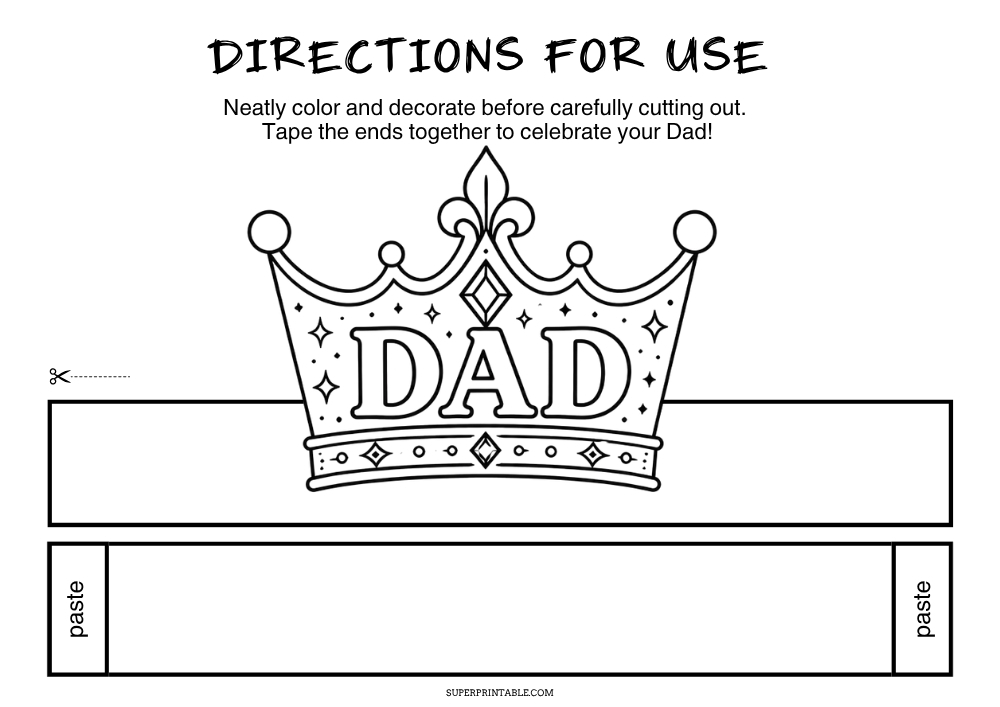 DIY Headband Father's Day Crown Craft (Free PDF Printable)