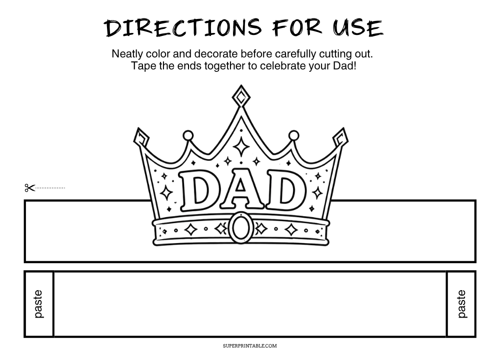 DIY Headband Father's Day Crown Craft (Free PDF Printable)