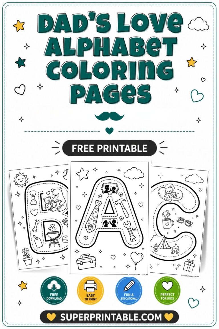 Dad's Love Alphabet Coloring Pages (Free PDF Printable)