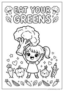 20 Eat Healthy Coloring Pages (Free PDF Printable)