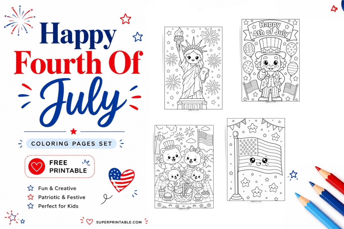 10+ Happy Fourth Of July Coloring Pages (Free PDF Printables)