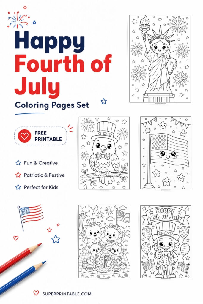 10+ Happy Fourth Of July Coloring Pages (Free PDF Printables)