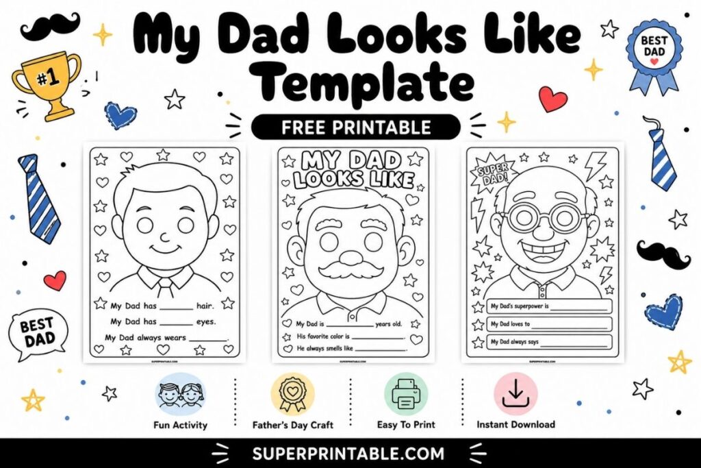 10 My Dad Looks Like Template (Free PDF Printable)