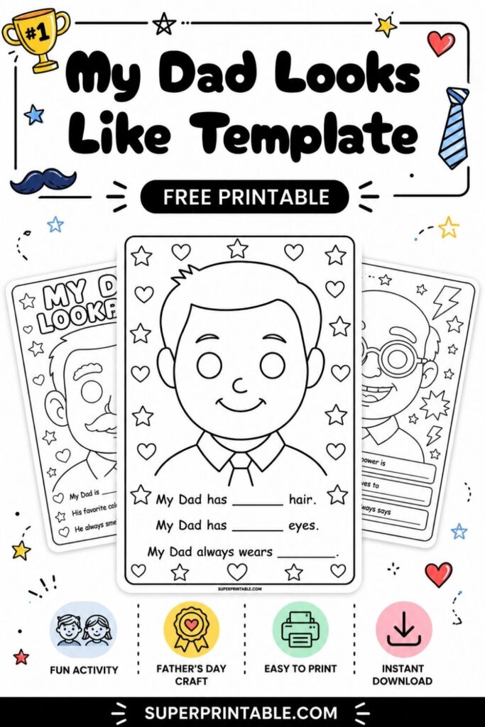 10 My Dad Looks Like Template (Free PDF Printable)