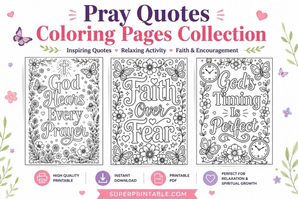 10+ Pray Quotes Coloring Pages (Free PDF Printables)