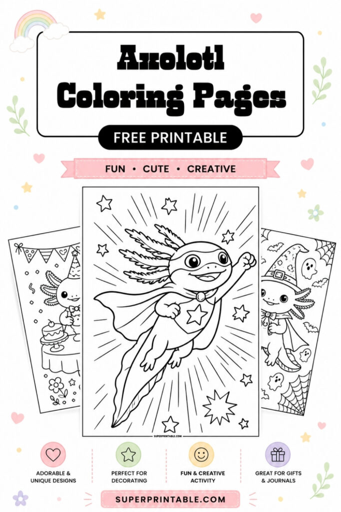 12+ Axolotl Coloring Pages (Free PDF Printables)