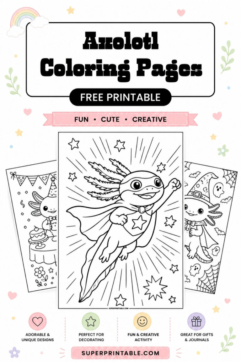 12+ Axolotl Coloring Pages (Free PDF Printables)