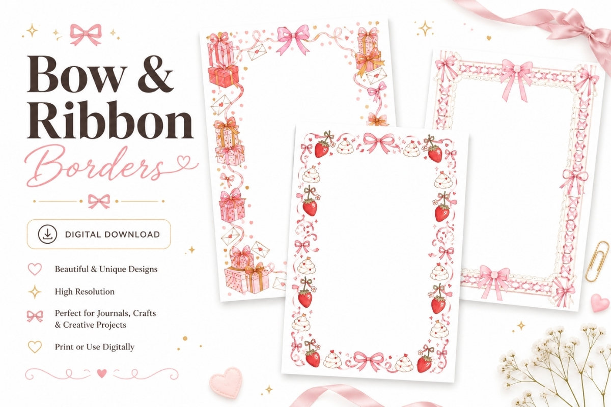 12+ Bow and Ribbon Borders (Free PDF Printable)