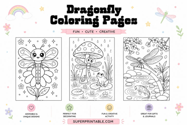 12+ Dragonfly Coloring Pages (Free PDF Printables)