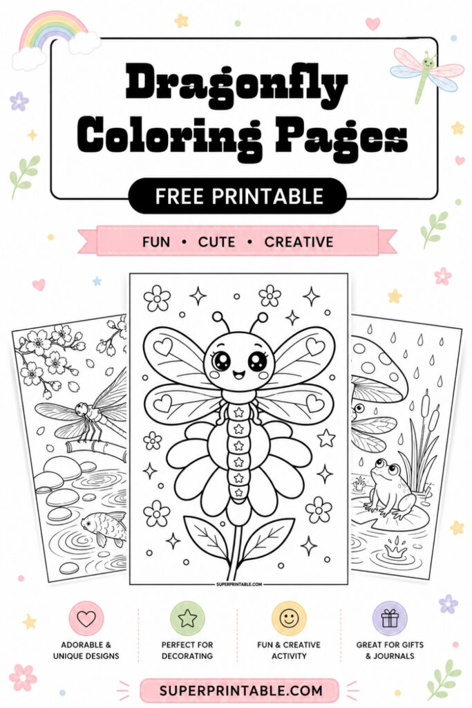 12+ Dragonfly Coloring Pages (Free PDF Printables)