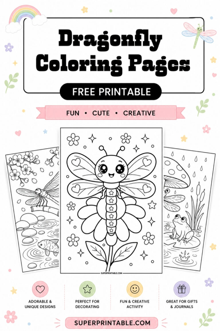 12+ Dragonfly Coloring Pages (Free PDF Printables)