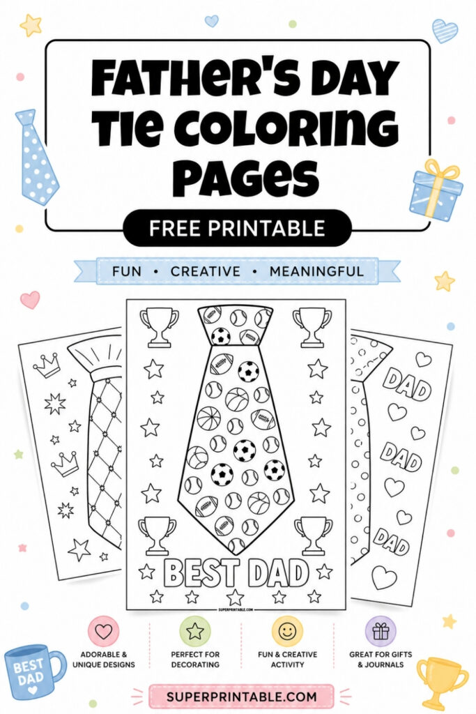 12+ Father's Day Tie Coloring Pages (Free PDF Printables)