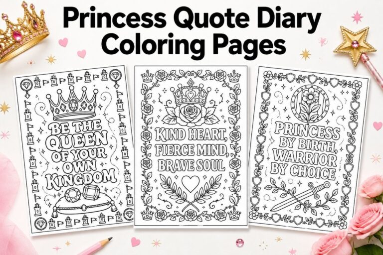 12+ Princess Quote Diary Coloring Pages (Free PDF Printables)