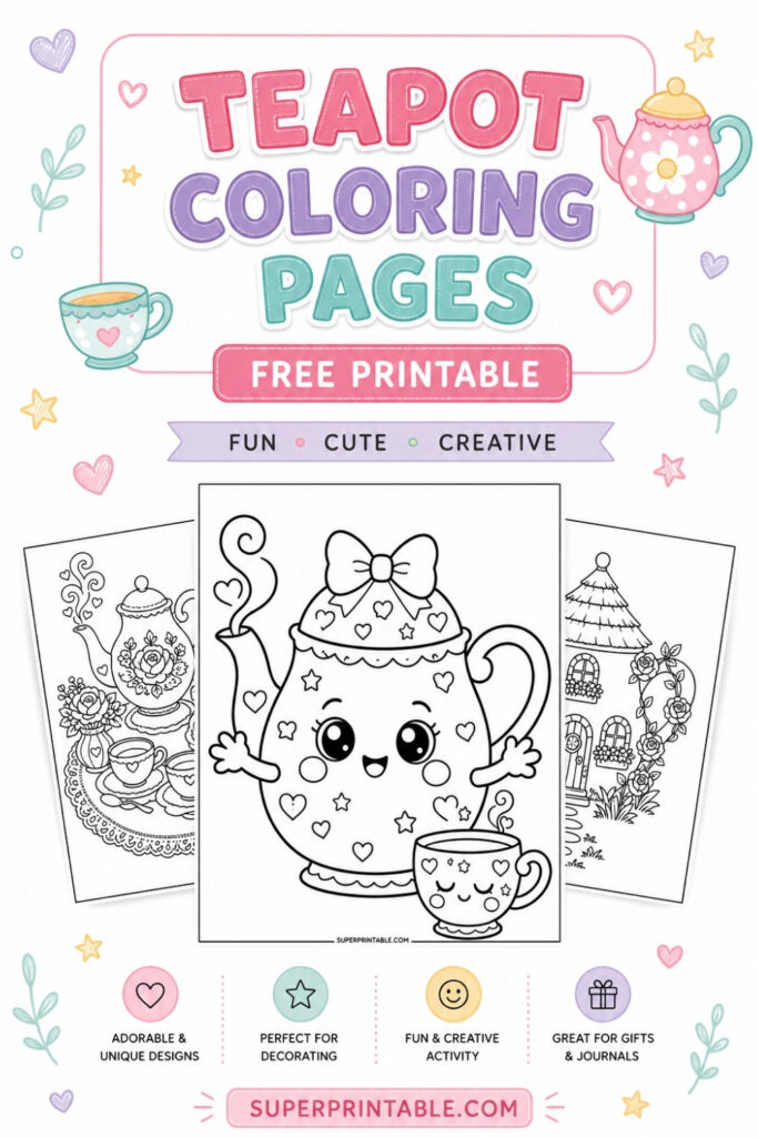 12+ Teapot Coloring Pages (Free PDF Printables)