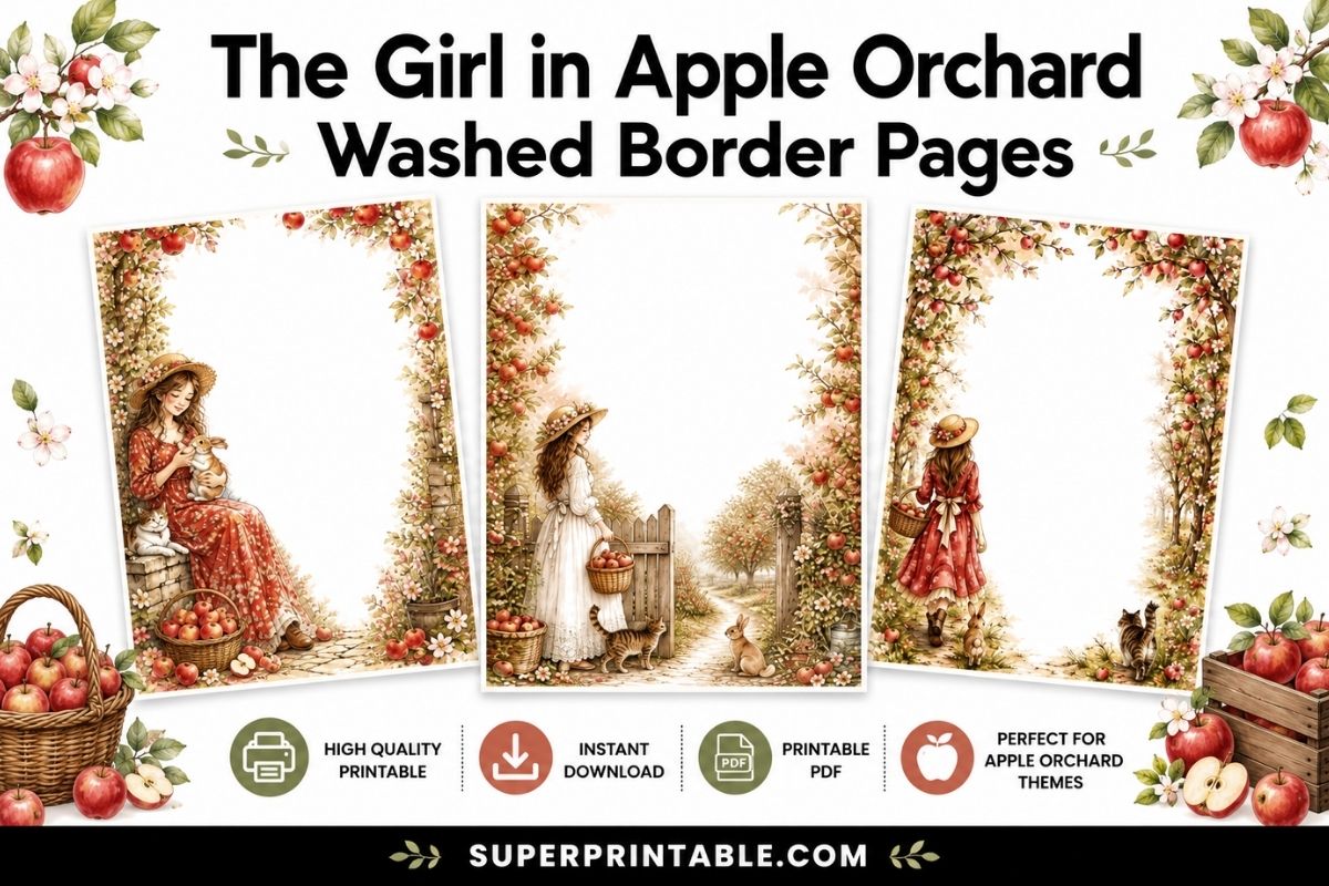 12+ The Girl in Apple Orchard Washed Border Pages (Free PDF)