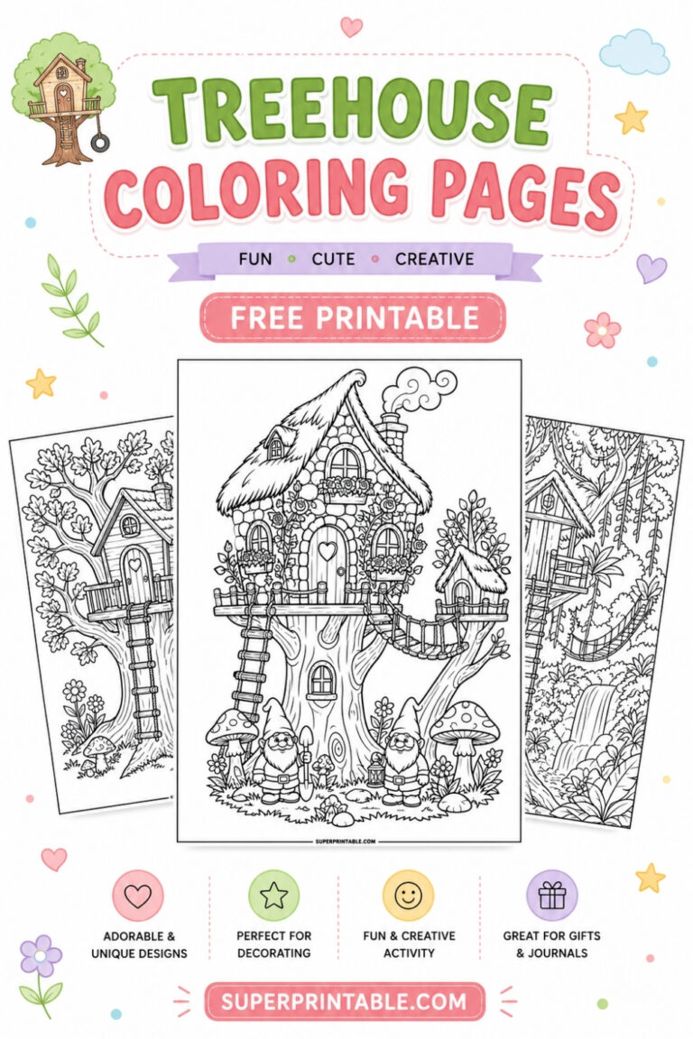 12+ Treehouse Coloring Pages (Free PDF Printables)