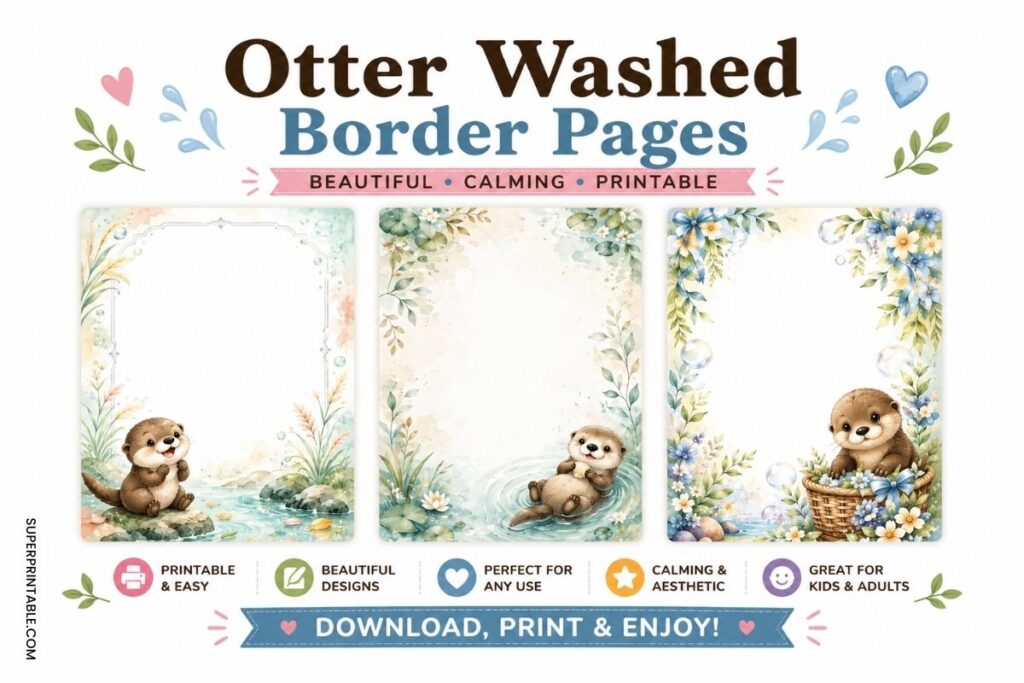 15+ Otter Washed Border Pages (Free PDF Printables)