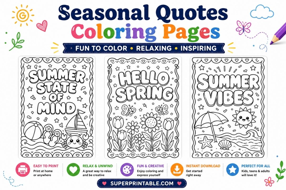 15+ Seasonal Quotes Coloring Pages (Free PDF Printables)