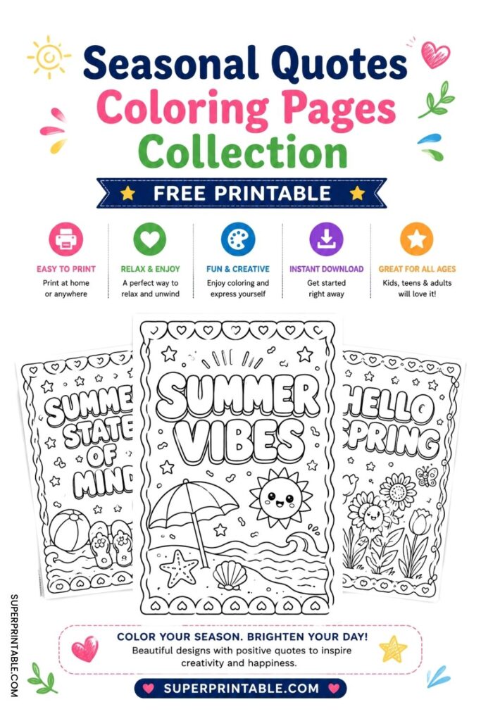 15+ Seasonal Quotes Coloring Pages (Free PDF Printables)