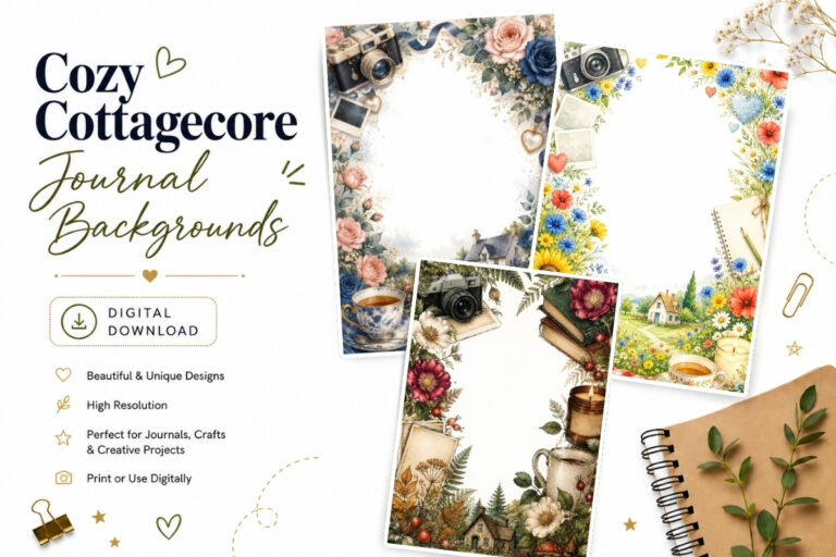 18+ Cozy Cottagecore Journal Backgrounds (Free PDF Printable)