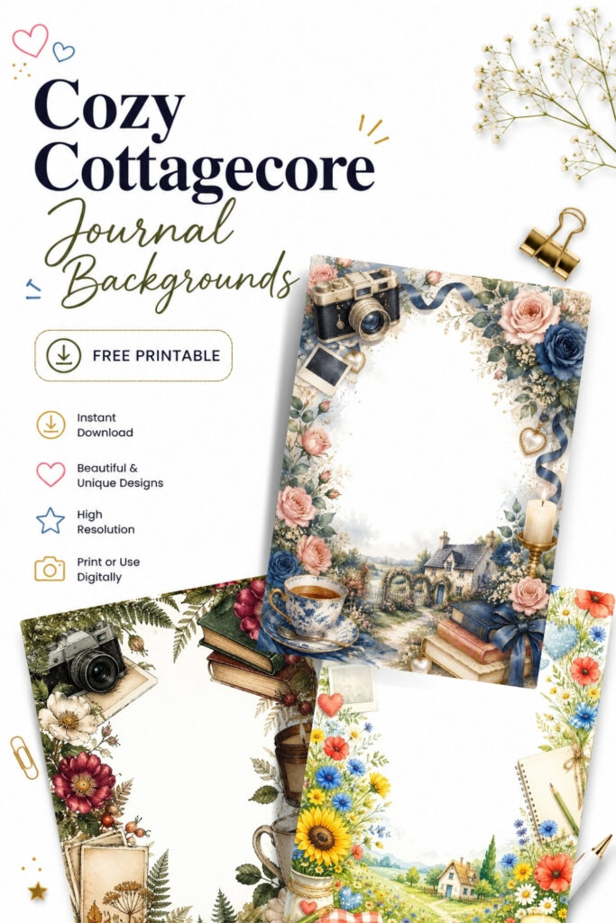 18+ Cozy Cottagecore Journal Backgrounds (Free PDF Printable)