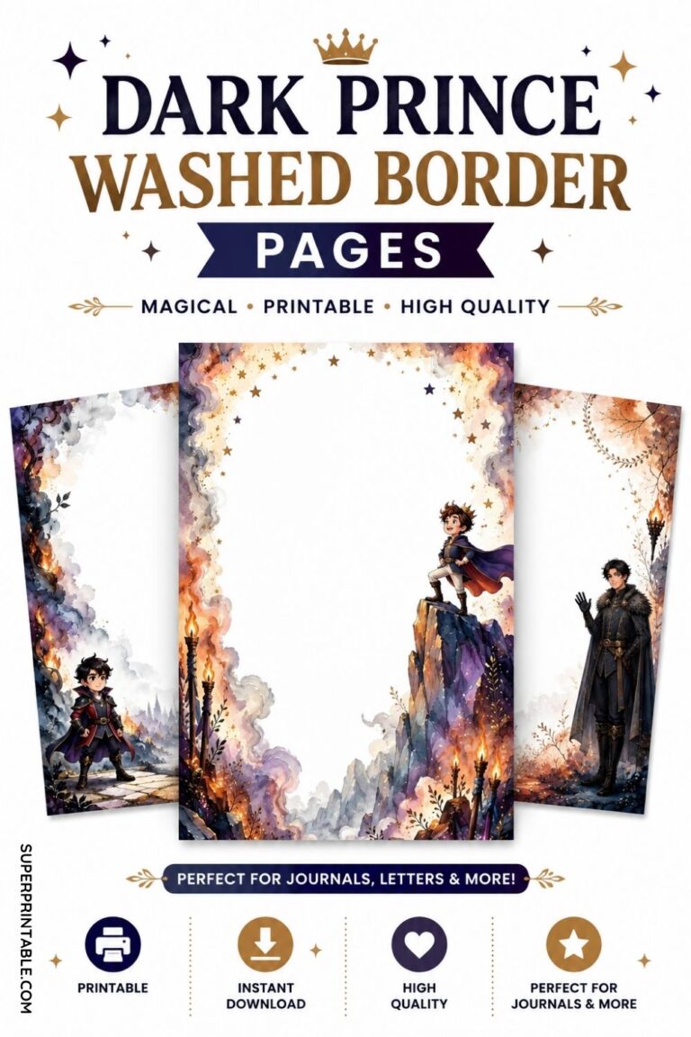 18+ Dark Prince Washed Border Pages (Free PDF Printable)