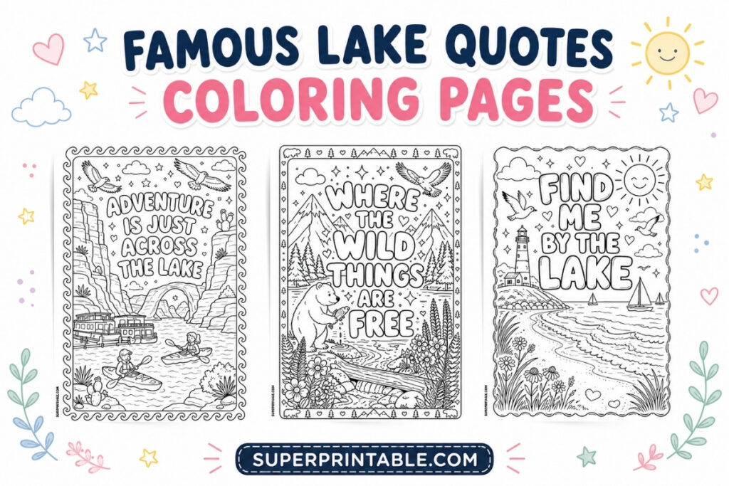 20 Famous Lake Quotes Coloring Pages (Free PDF Printables)