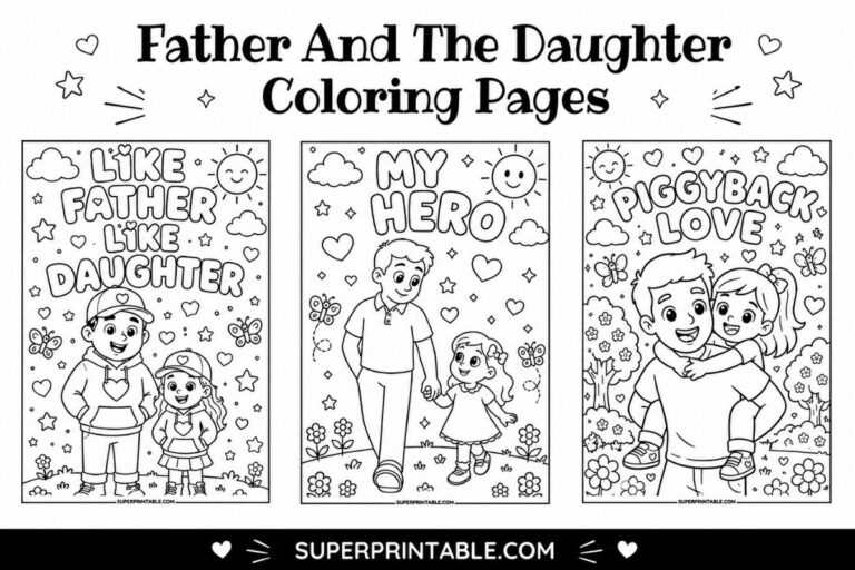 20 Father And The Daughter Coloring Pages (Free PDF Printables)