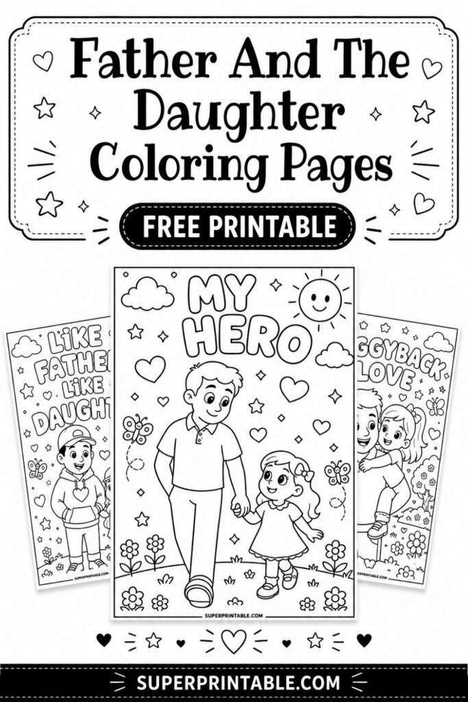 20 Father And The Daughter Coloring Pages (Free PDF Printables)
