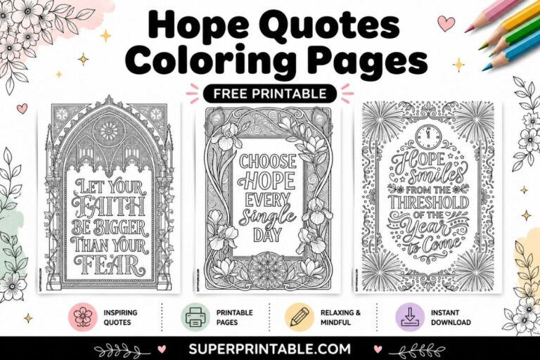 20+ Hope Quotes Coloring Pages (Free PDF Printable)