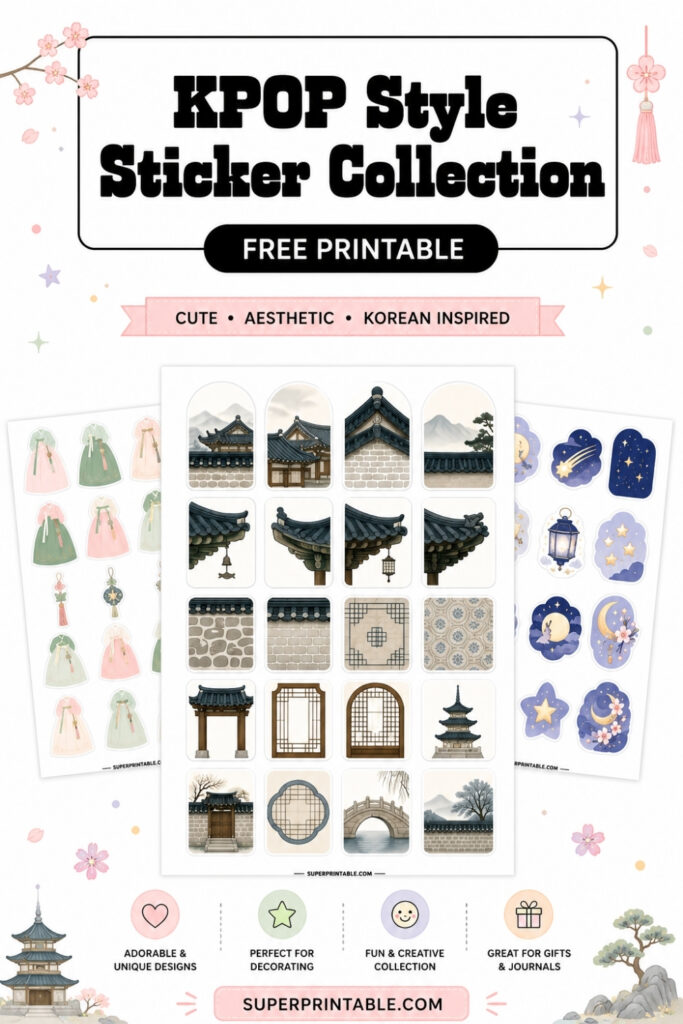 20 KPOP Style Sticker Collection (Free PDF Printables)