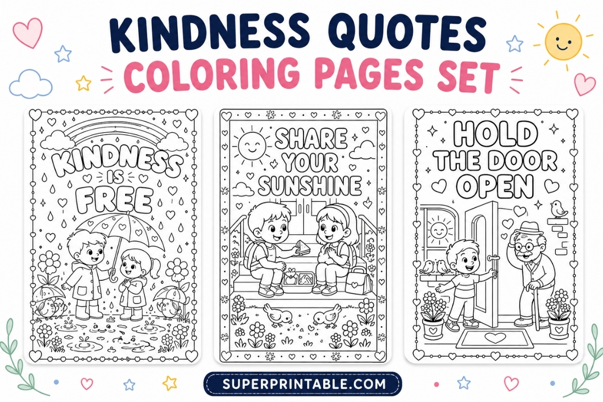 20 Kindness Quotes Coloring Pages (Free PDF Printables)
