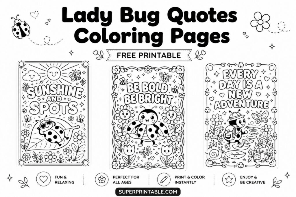 20 Lady Bug Quotes Coloring Pages (Free PDF Printable)