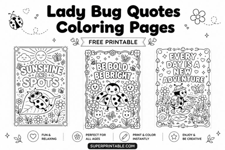 20 Lady Bug Quotes Coloring Pages (Free PDF Printable)