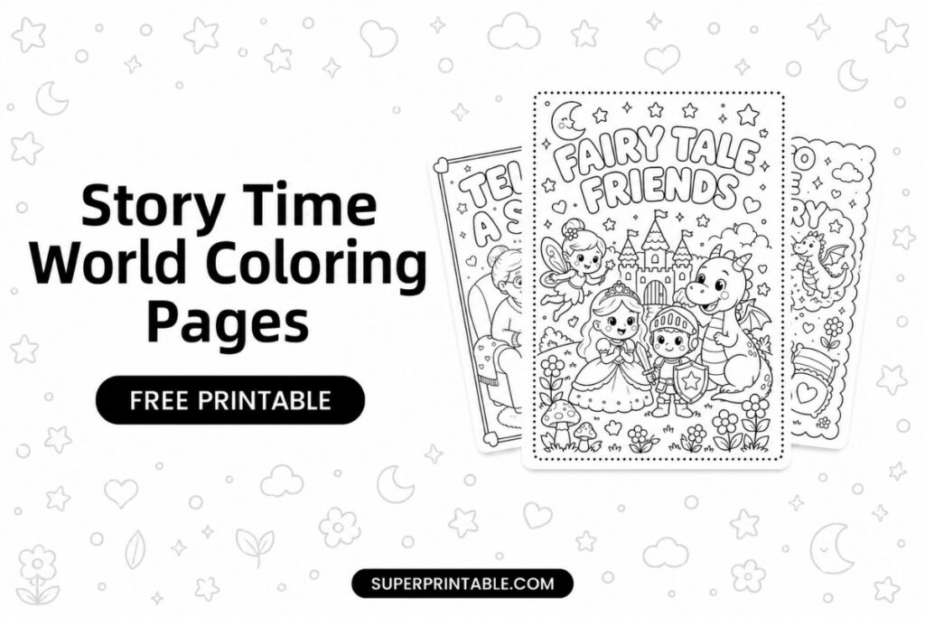 20 Story Time World Coloring Pages (Free PDF Printables)
