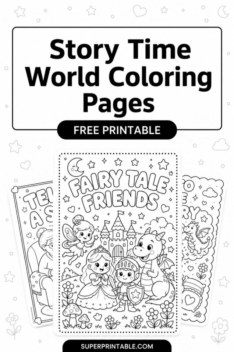 20 Story Time World Coloring Pages (Free PDF Printables)