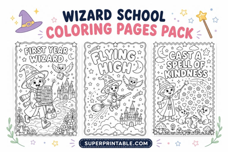 20 Wizard School Coloring Pages (Free PDF Printables)