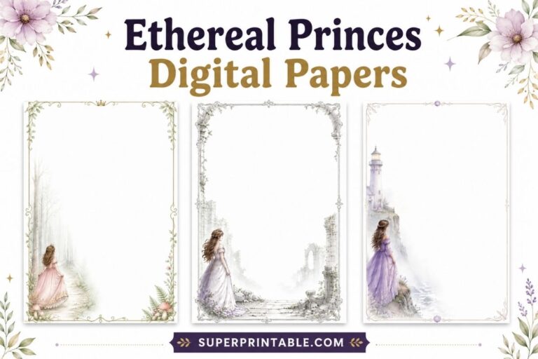 24+ Ethereal Princes Digital Papers (Free PDF Printable)