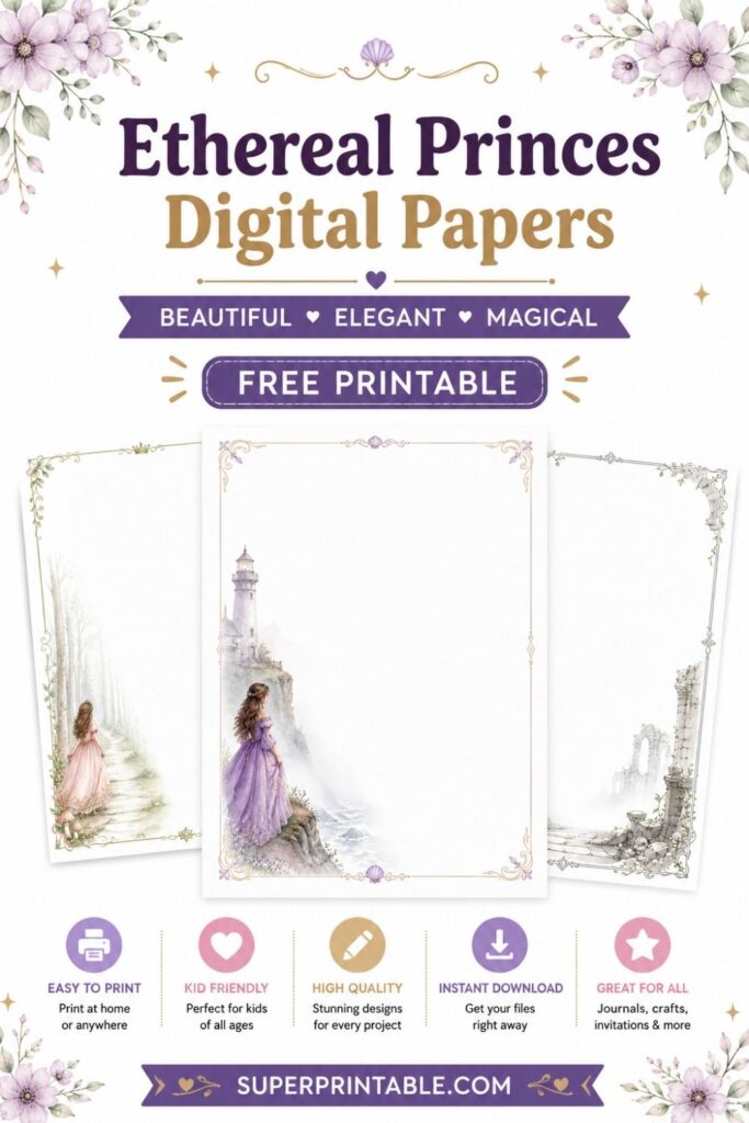 24+ Ethereal Princes Digital Papers (Free PDF Printable)