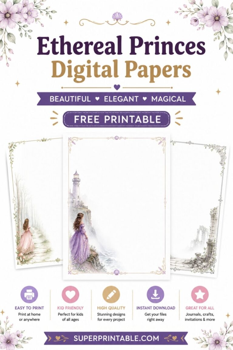 24+ Ethereal Princes Digital Papers (Free PDF Printable)