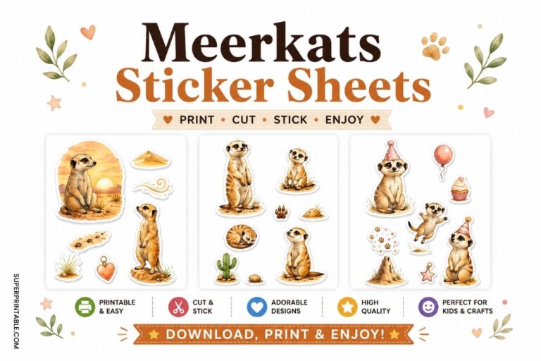 35+ Meerkats Sticker Sheets (Free PDF Printables)