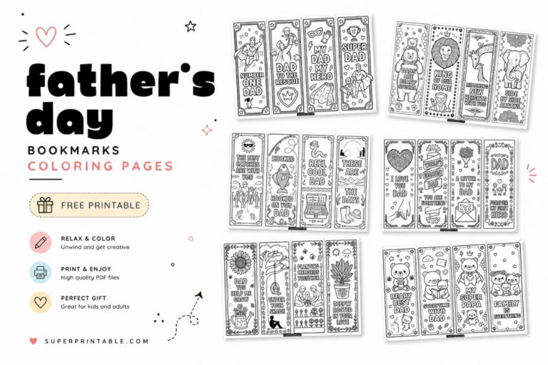 45+ Father's Day Bookmarks Coloring Pages (Free PDF Printables)
