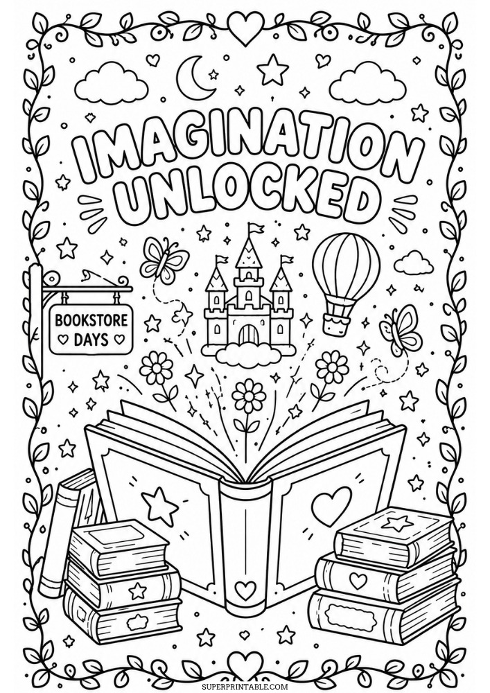 20 Bookstore Days Coloring Pages (Free PDF Printable)