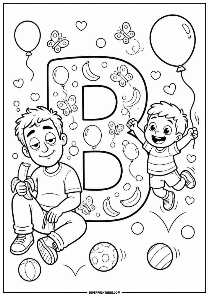 Dad At Home Alphabet Coloring Pages (Free PDF Printables)