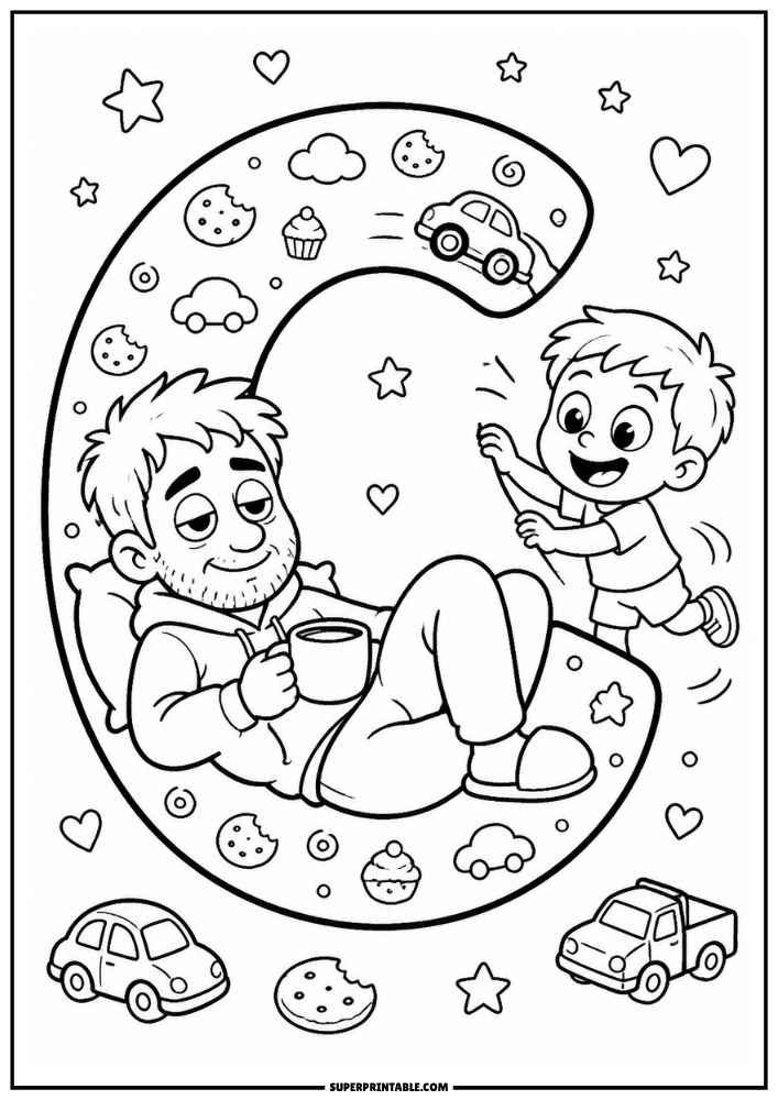 Dad At Home Alphabet Coloring Pages (Free PDF Printables)