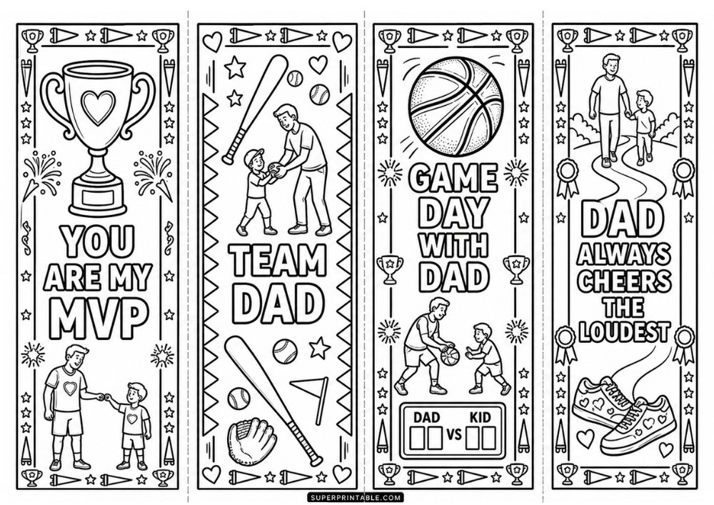 45+ Father's Day Bookmarks Coloring Pages (Free PDF Printables)